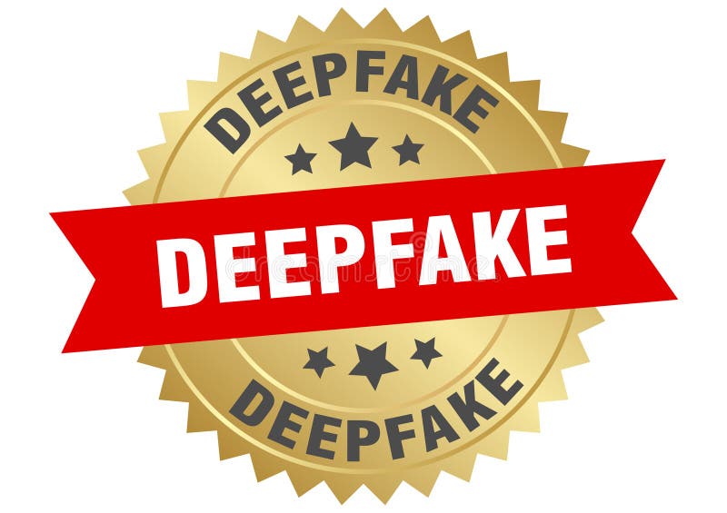 Deepfake. Deepfake Round Red and Gold Label Isolated on Transparent ...