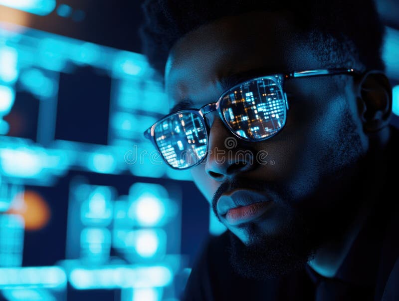 Deeply Concentrating Tech Expert Stock Photo - Image of ambience ...