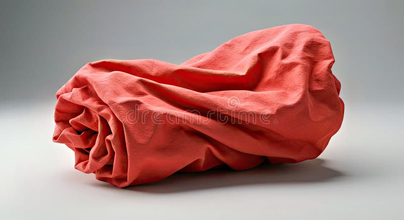 Deeply Crumpled Red Tissue Paper with Rough Texture and Dramatic ...