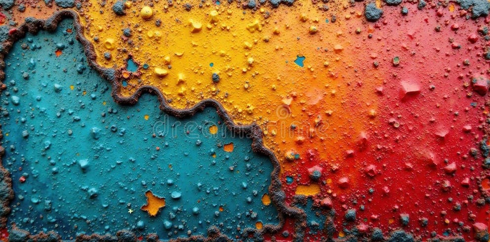 Deeply Pitted, Flaking Paint, Mottled Color Variations, Architecture ...