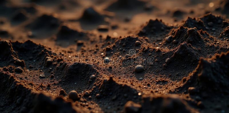 Deeply Shadowed, Dark Brown Earth, Coarse Texture, Moist, Earth Stock ...