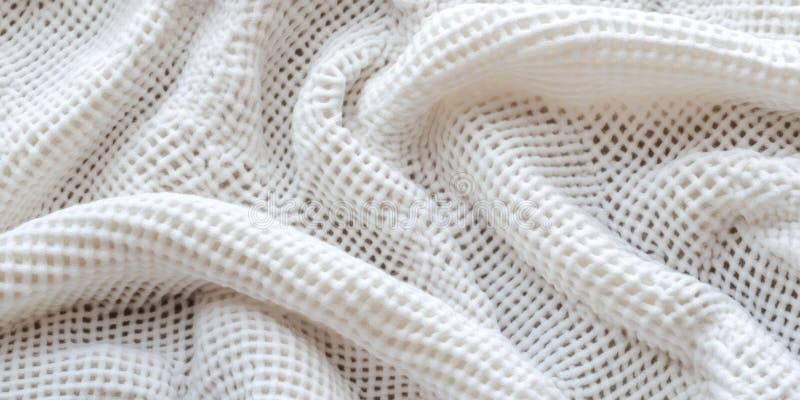 A Deeply Textured Waffle Knit Fabric Texture Background in Creamy Ivory ...