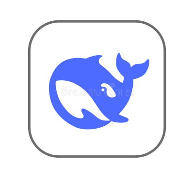 DeepSeek Artificial Intelligence Mobile App Icon, on Transparent ...