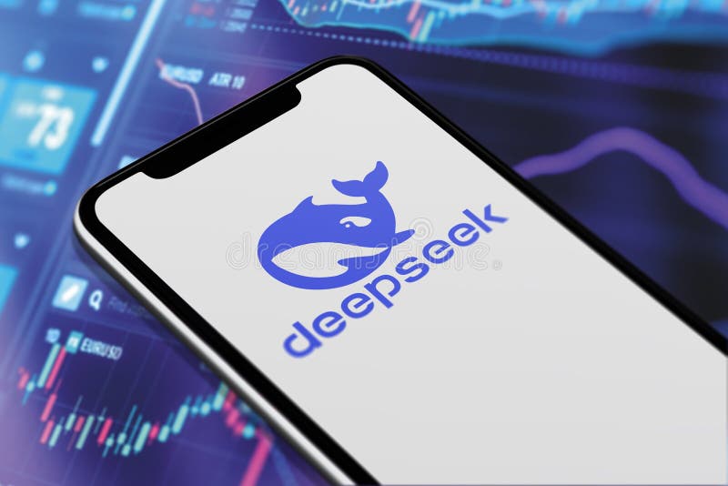 Mobile Phone Deepseek Stock Market. 3d Illustration. Editorial Stock ...
