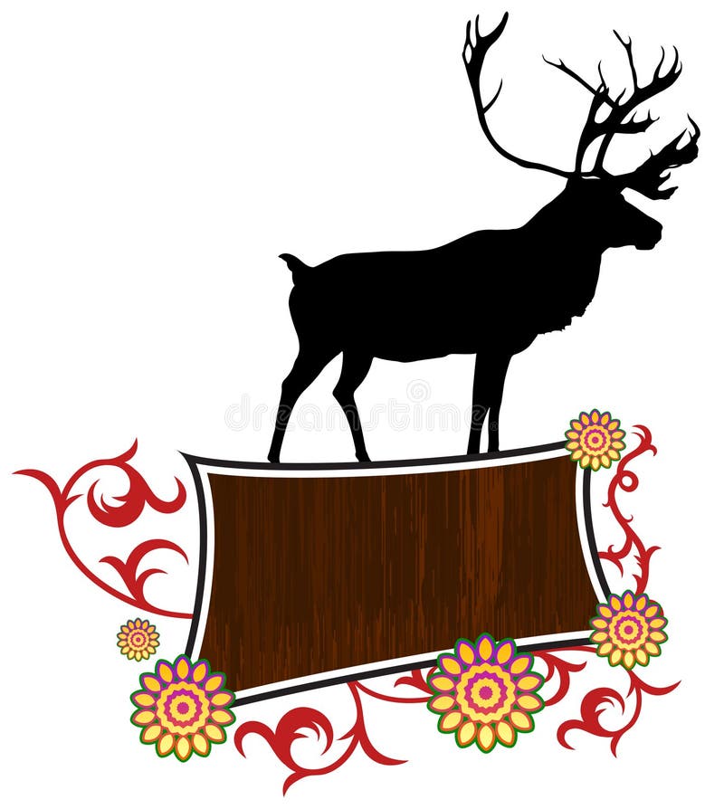 Deer with Abstract Frame Background Stock Illustration - Illustration ...