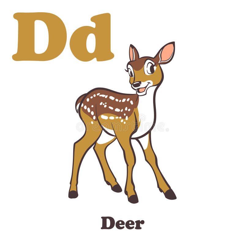 D for Deer stock vector. Illustration of antlers, child - 302719389