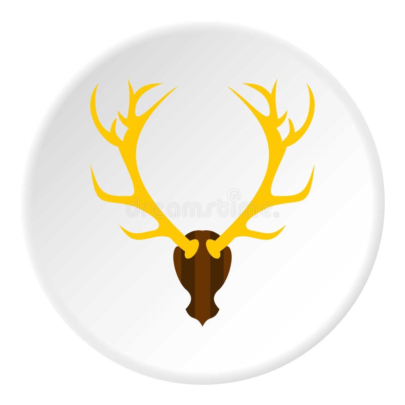 Deer antler icon circle stock vector. Illustration of decoration - 95436703