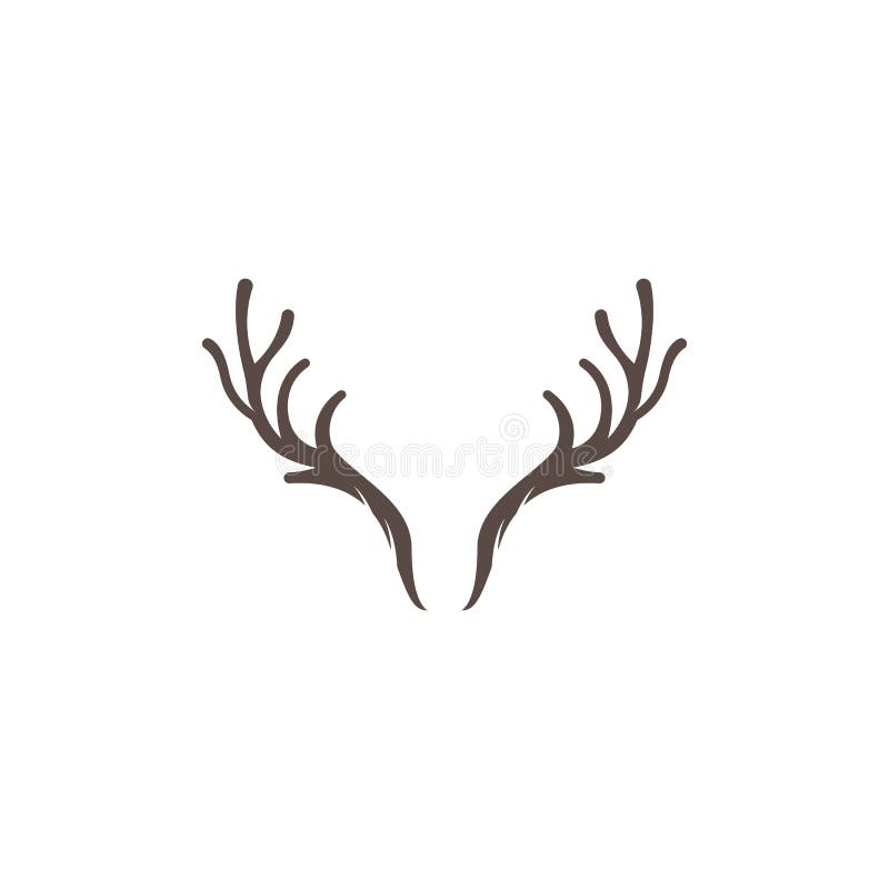 Deer Antler Illustration Logo Vector Template Vector Stock Vector