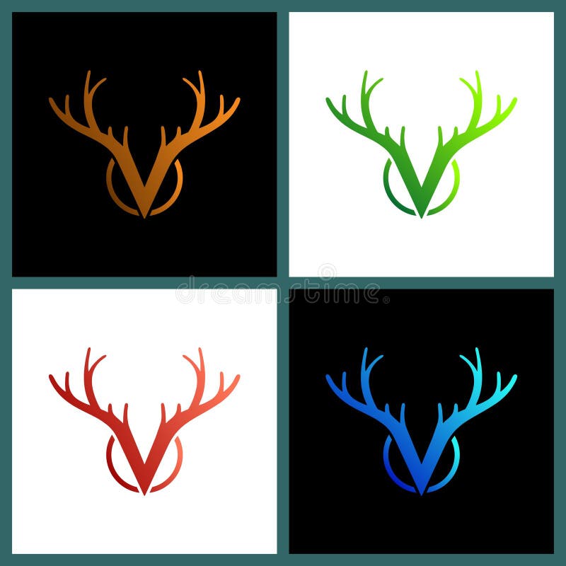 Deer Antlers Logo Template Design Vector. Stock Vector - Illustration ...