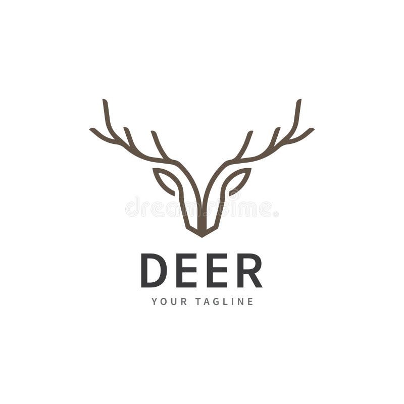 Deer Antlers Logo Vector Illustration Line Deer Logo Template Icons ...