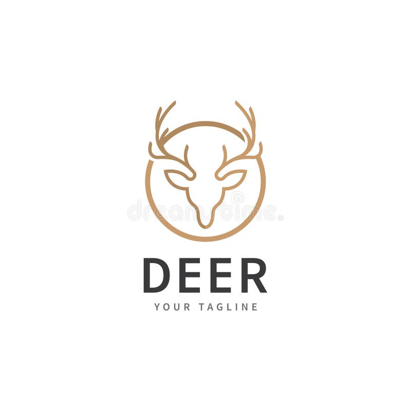 Deer Antlers Logo Vector Illustration Line Deer Logo Template Icons ...