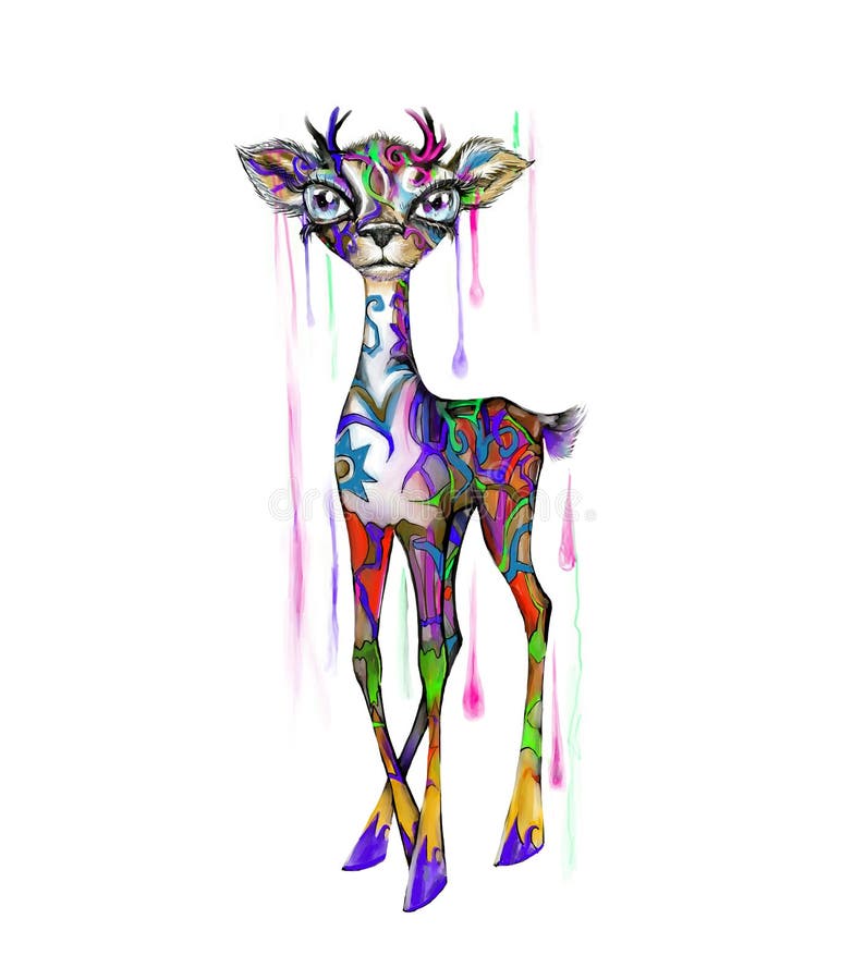 Deer, avatar figure paints stock illustration. Illustration of poster ...