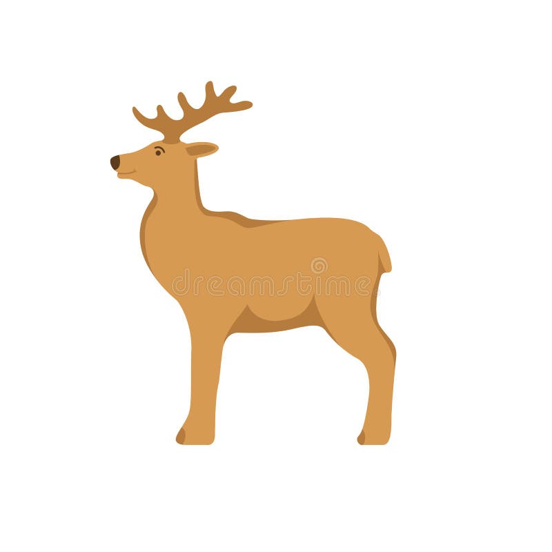 Deer Cartoon , Vector Illustration, Flat Style Stock Vector ...