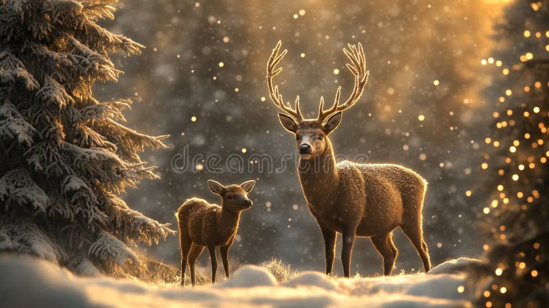 Deer christmas stock photo. Image of year, outline, happy - 335589100