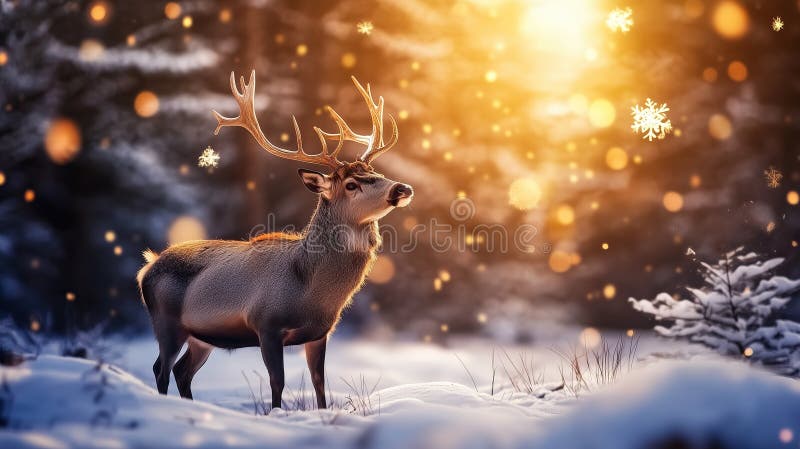Deer christmas stock photo. Image of animal, wildlife - 335589156