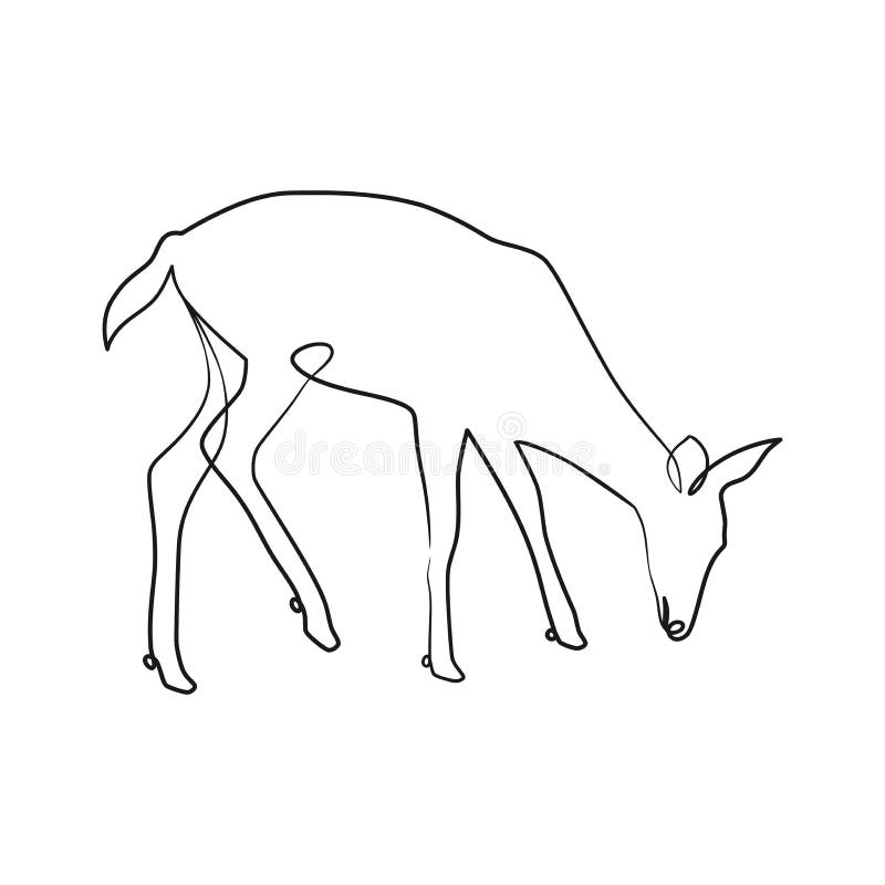 Deer Continuous Line Art Illustration. Deer One Line Art Minimalism ...