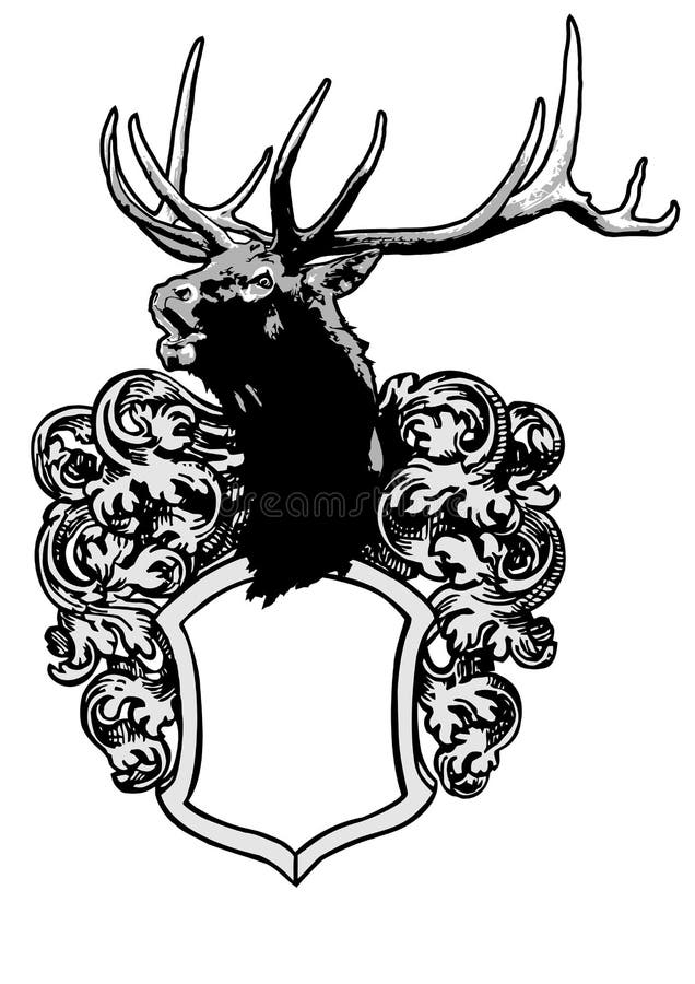Red deer stock vector. Illustration of antler, beautiful - 22630881