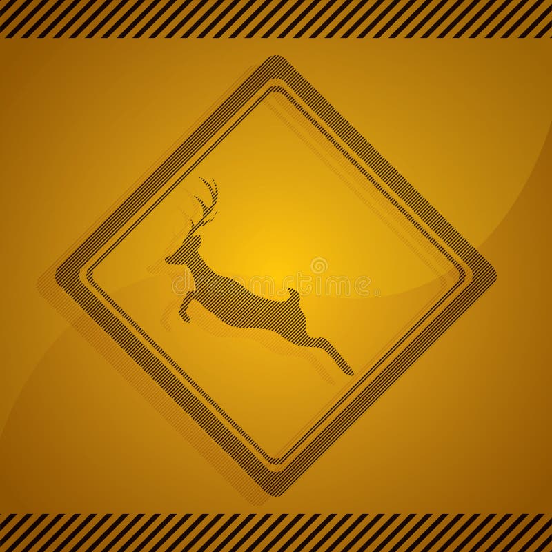 Deer Crossing Sign. Vector Illustration Decorative Design Stock Vector ...