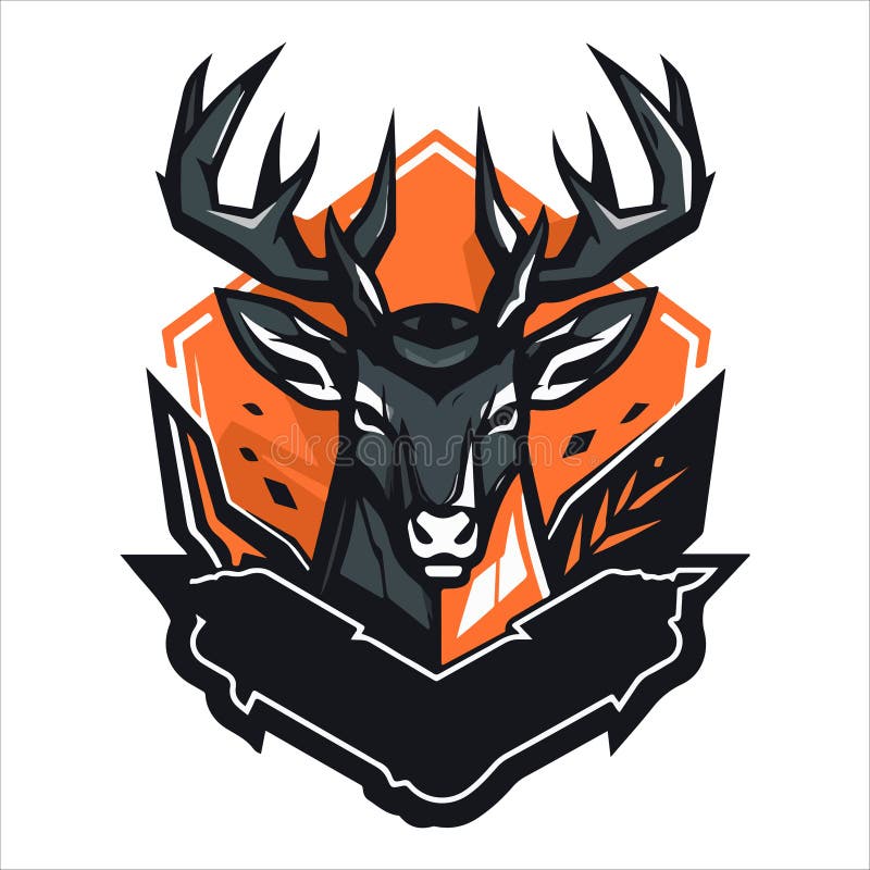 Deer Emblem Logo. Deer Head Colored Print Stock Vector - Illustration ...