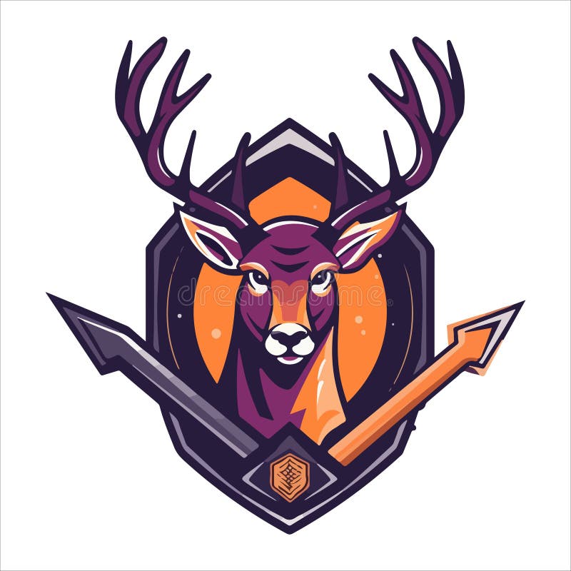 Deer Emblem Logo. Deer Head Colored Print Stock Vector - Illustration ...