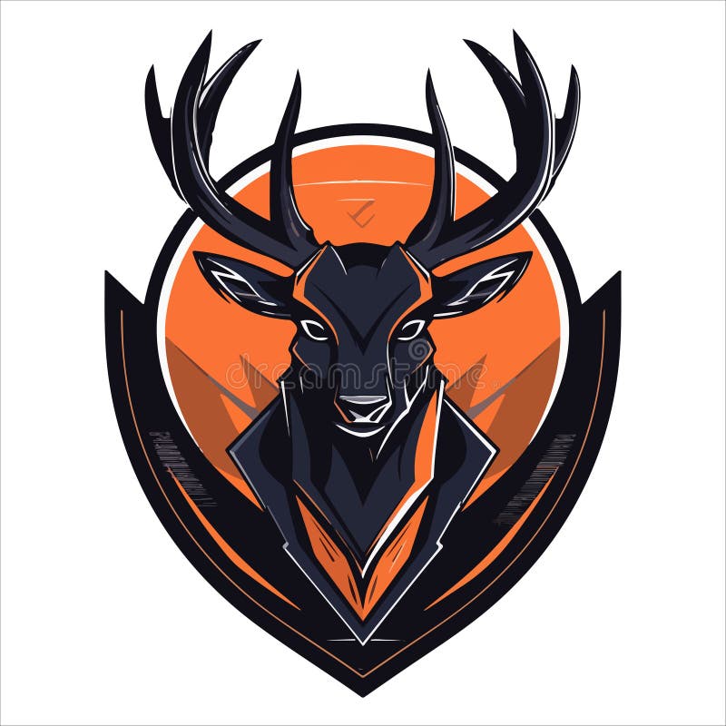Deer Emblem Logo. Deer Head Colored Print Stock Vector - Illustration ...
