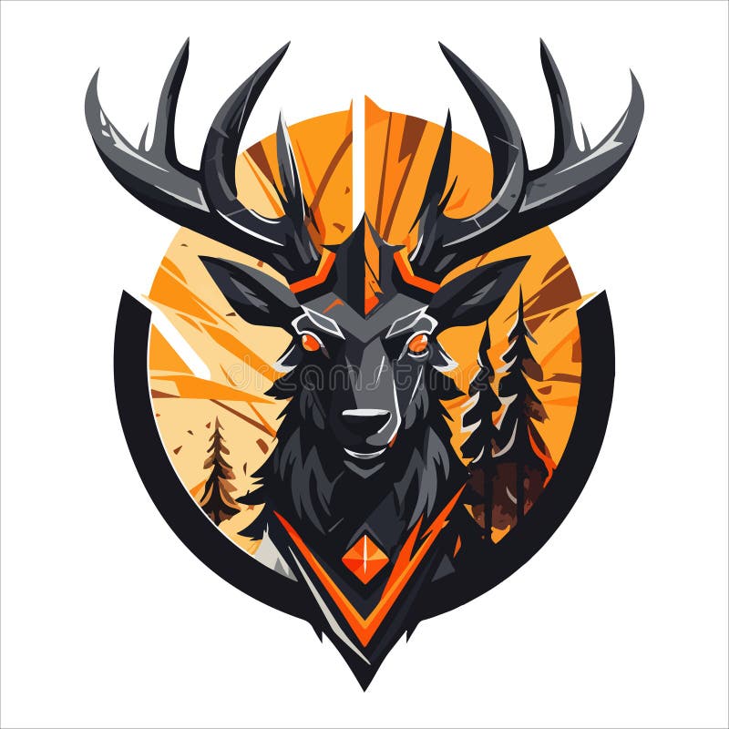 Deer Emblem Logo. Deer Head Colored Print Stock Vector - Illustration ...