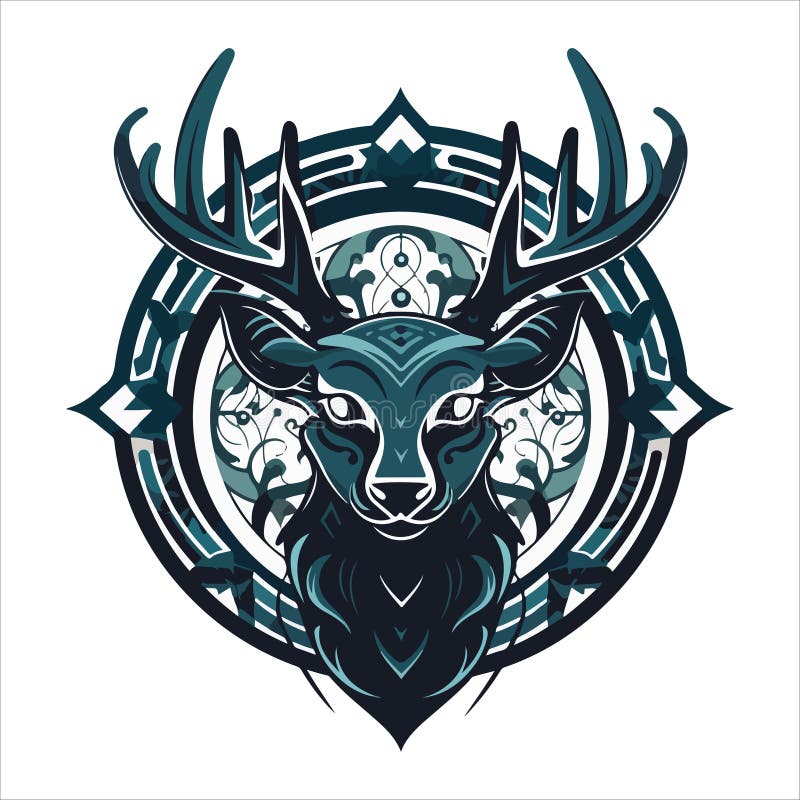 Deer Emblem Logo. Deer Head Colored Print Stock Vector - Illustration ...
