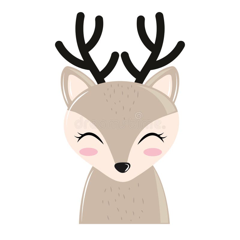 Deer face cartoon stock vector. Illustration of design - 264699385