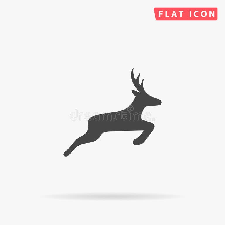 Deer Flat Vector Icon. Hand Drawn Style Design Illustrations Stock ...
