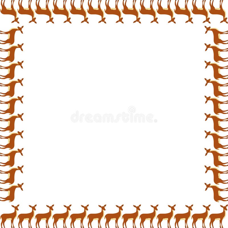 Deer Frame. Christmas Decor Template for Your Text Stock Illustration ...