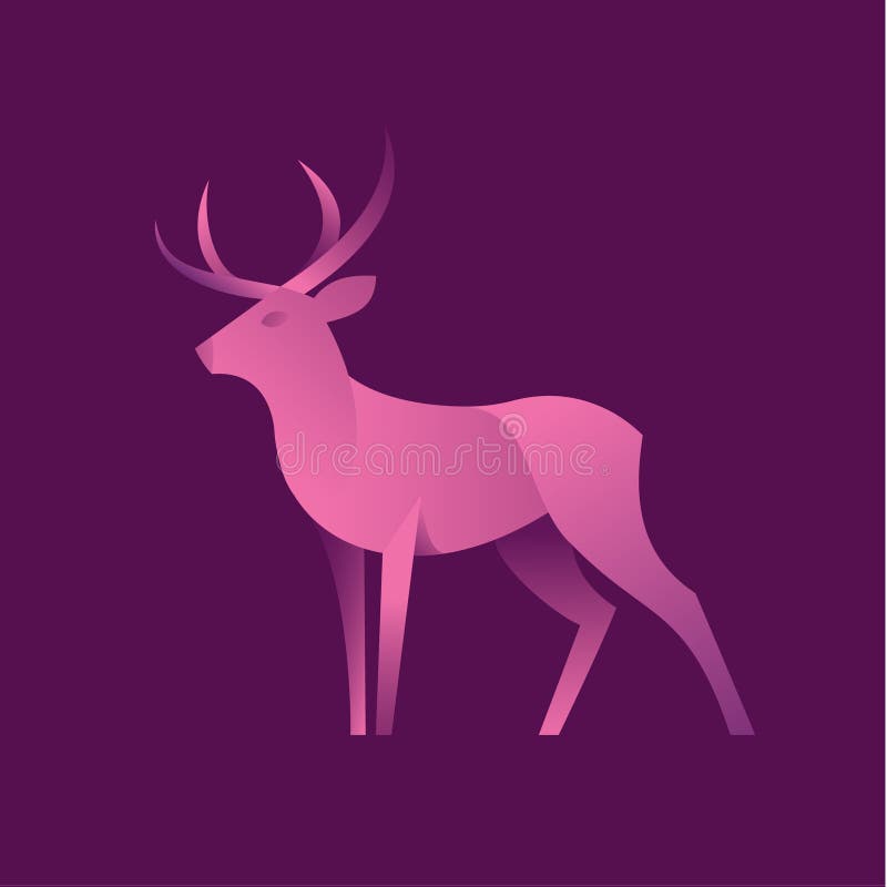 Deer Graphic Color Illustration for the Modern Gradient Design, a ...