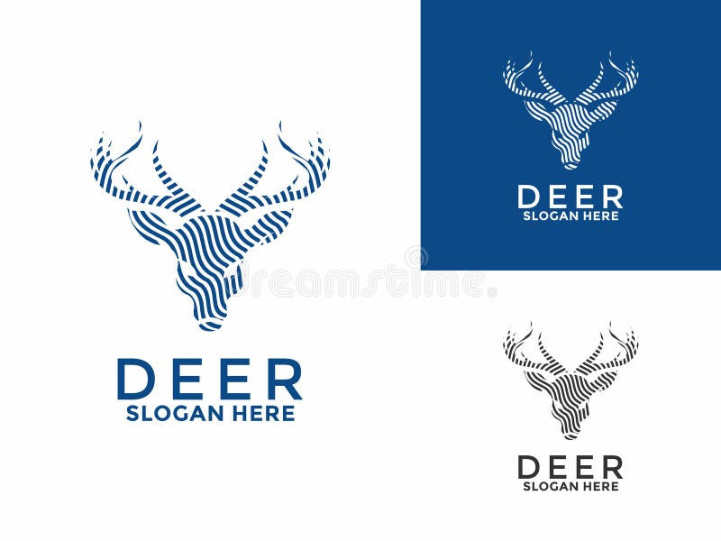 Deer Graphic Line Logo Template. Deer Antler Head Vector Logo Design ...