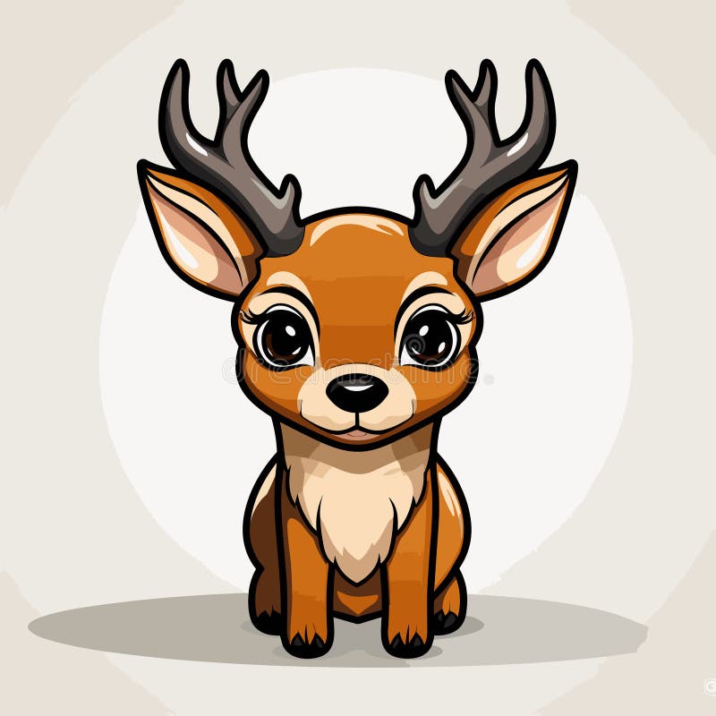 Deer. Deer Hand-drawn Comic Illustration. Cute Vector Doodle Style ...