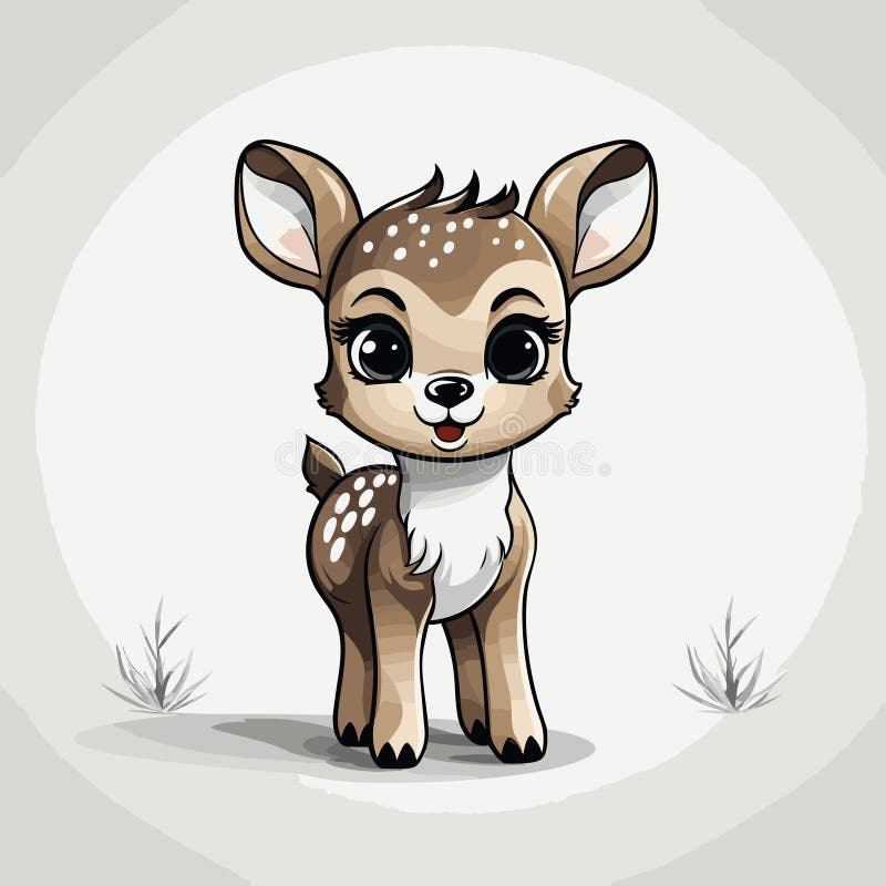 Deer. Deer Hand-drawn Comic Illustration. Cute Vector Doodle Style ...