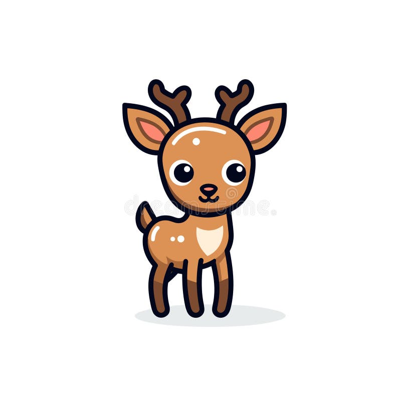 Deer. Deer Hand-drawn Comic Illustration. Cute Vector Doodle Style ...
