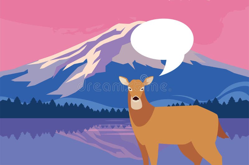 Deer Happy Autumn Season Flat Design Stock Illustration - Illustration ...