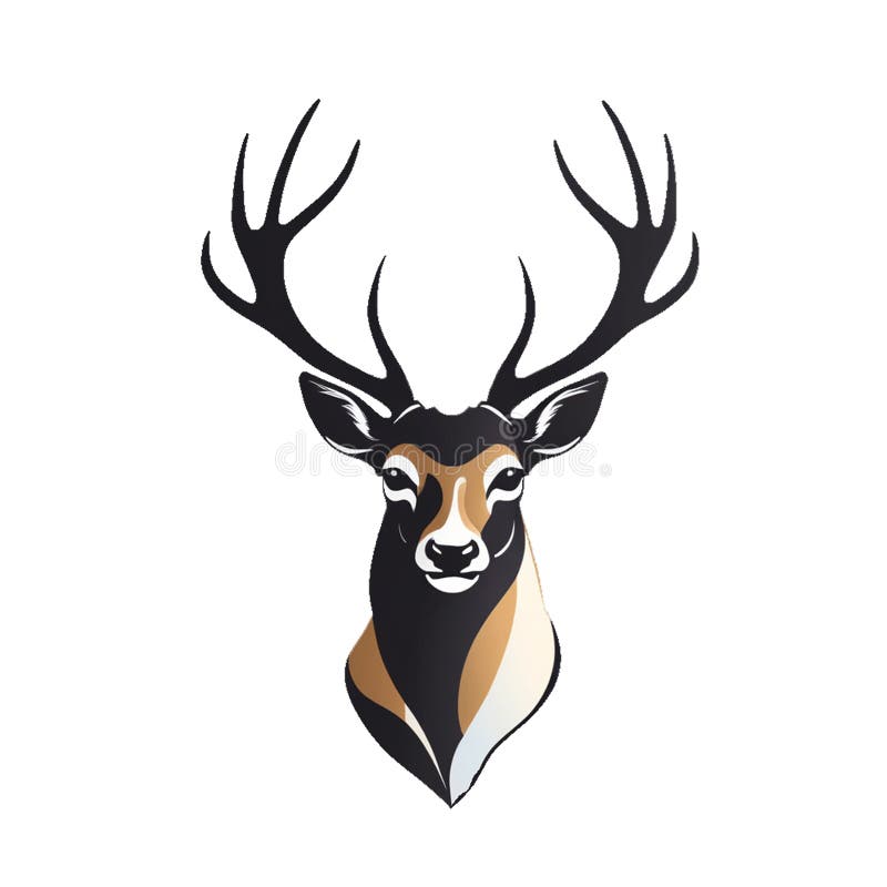 A Deer Head Silhouette Design Stock Image - Illustration of style, imag ...