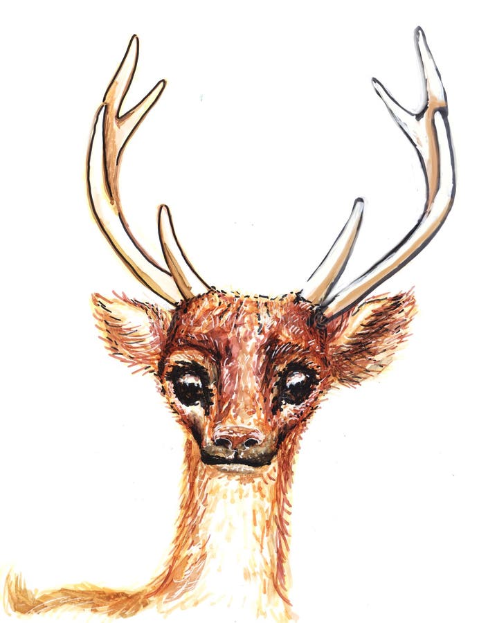 Deer. Head Avatar Figure Paints Stock Illustration - Illustration of ...
