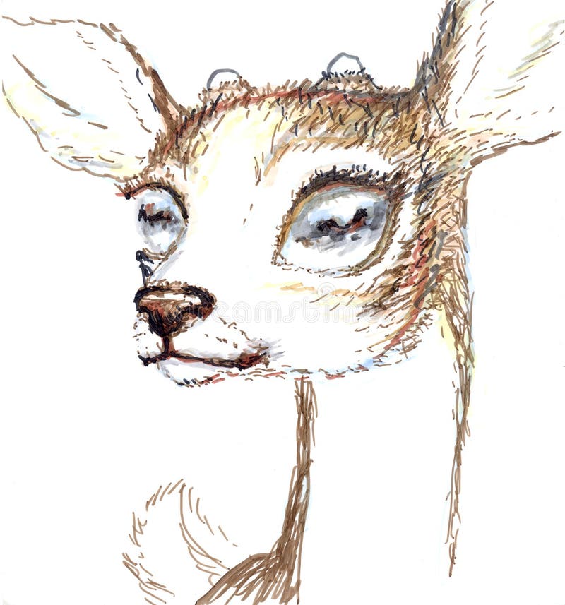 Deer. Head Avatar Figure Paints Stock Illustration - Illustration of ...