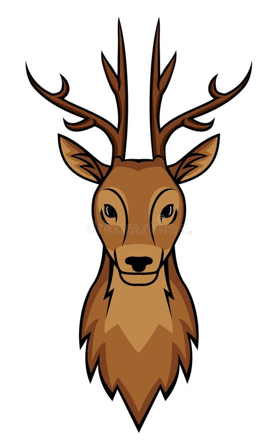 Deer Head Side View Cartoon Design Illustration Stock Vector ...