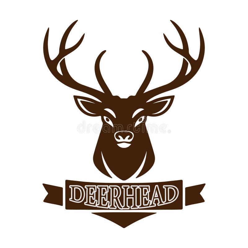 Deer Head Emblem with Antlers for Hunting and Wildlife Logo Design ...