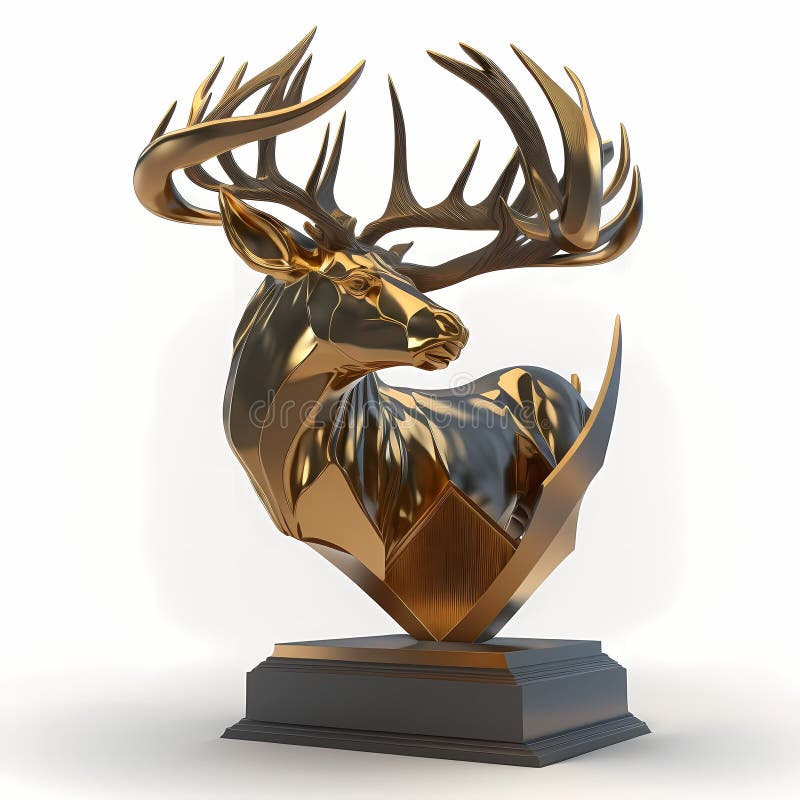 Deer Head Hunter Trophy. Generative AI Stock Illustration ...
