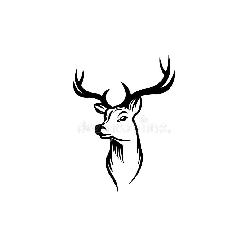 Deer Head Icon Logo Vector Design Template Stock Illustration ...