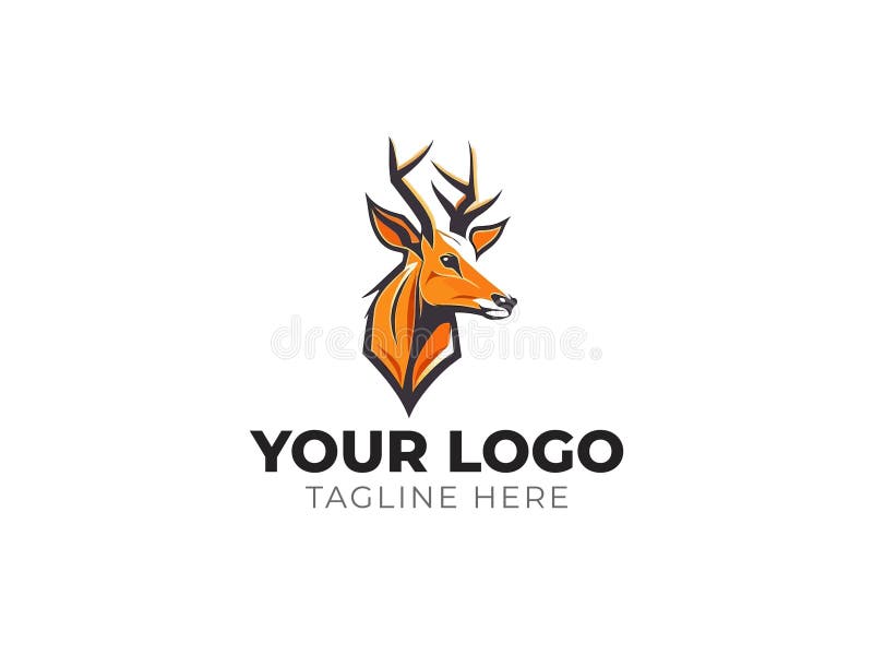 Deer Head Logo Vector for Elegant Branding Stock Illustration ...