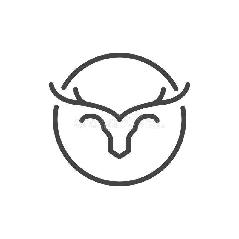 Deer Head Minimalist Circle Logo Design Vector Stock Vector ...