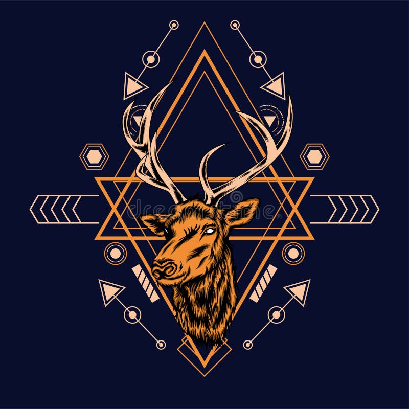 Deer Geometry Modern Pattern Classic Stock Illustration - Illustration ...
