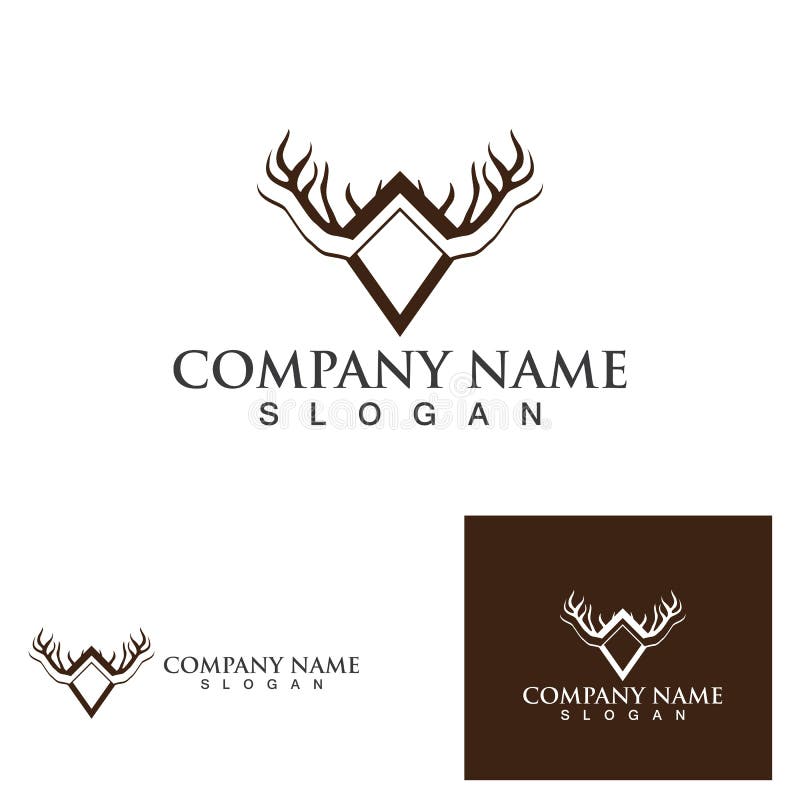 Deer Horn Logo Template Vector Design Stock Vector - Illustration of ...
