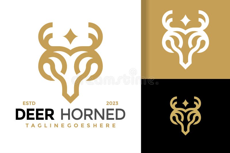 Deer Horned Logo Design Vector Symbol Icon Illustration Stock Vector ...