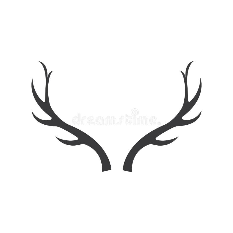Deer Horns Logo Template Vector Icon Illustration Design Stock Vector
