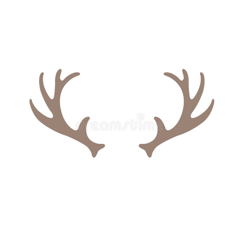 Deer Horns on the White Background. Stock Vector - Illustration of ...